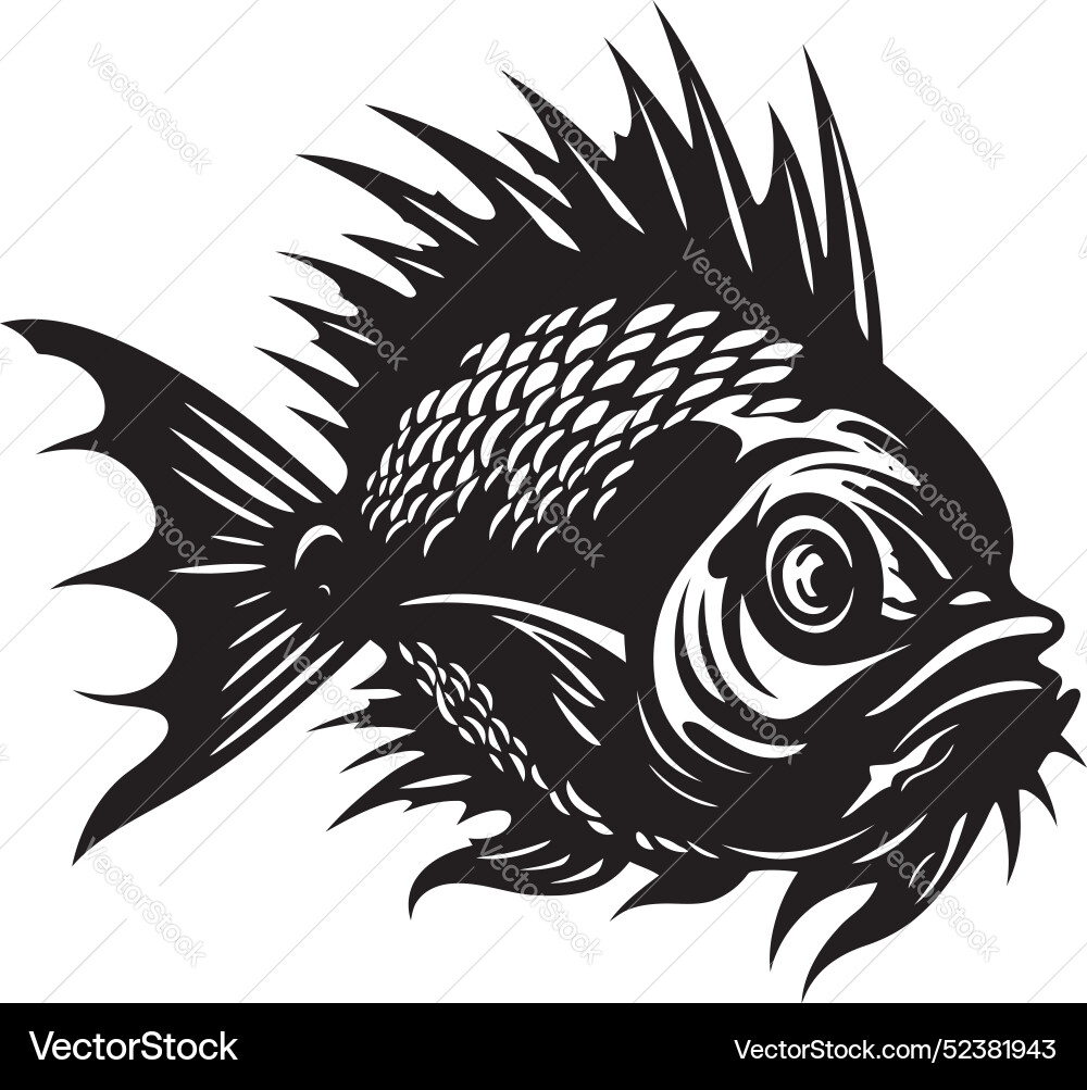 Phantom predator evil angler logo concept vile Vector Image