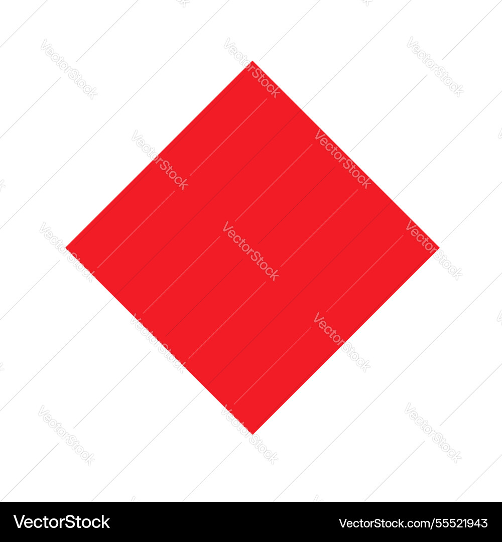 Red rhombus basic simple shapes isolated on white Vector Image
