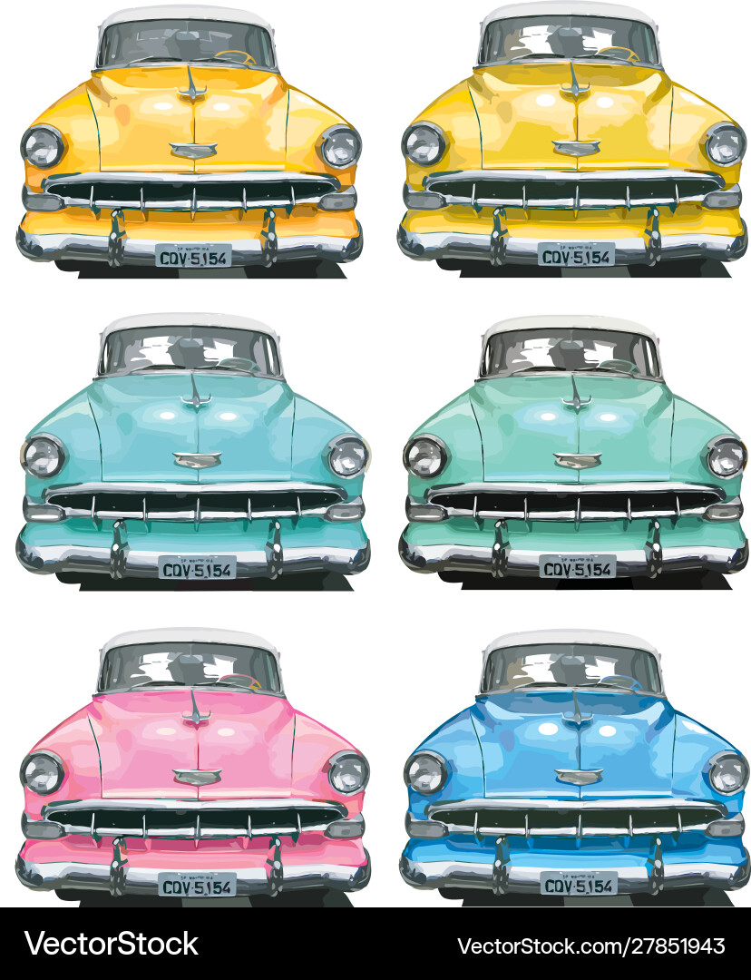 Us car from fifties Royalty Free Vector Image - VectorStock