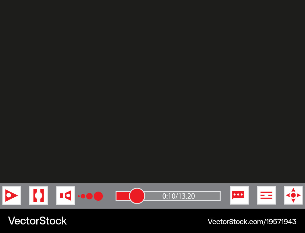 Video player template for web and mobile apps Vector Image