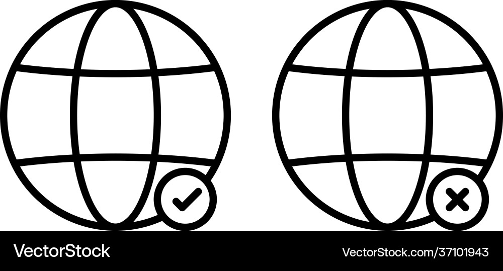 World icon - black planet globe Royalty Free Vector Image