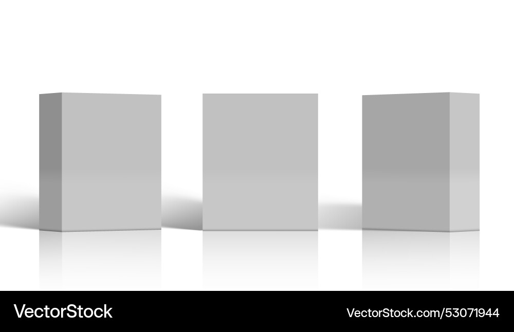3d cardboard boxes set front and half side view – Royalty-Free Vector ...