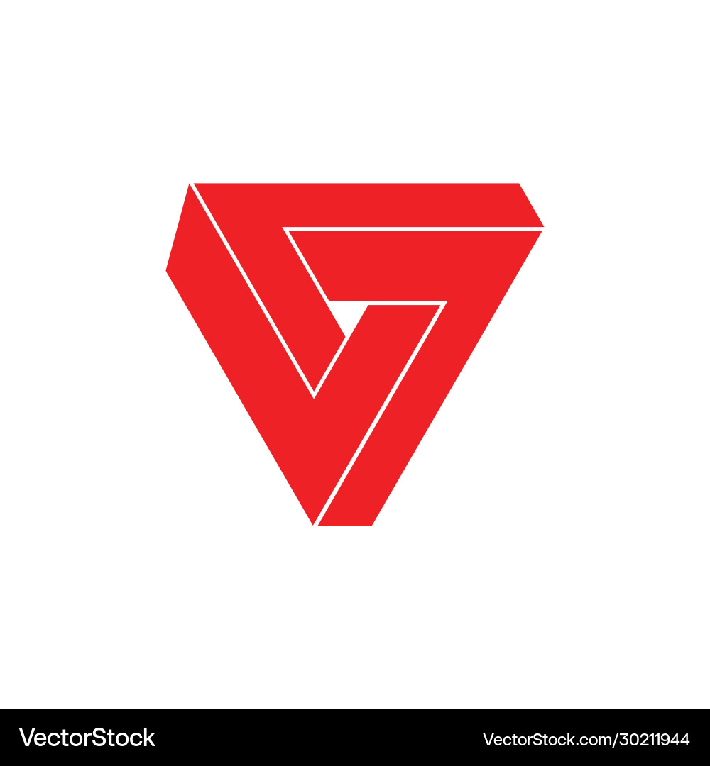 3d triangle geometric infinity logo Royalty Free Vector