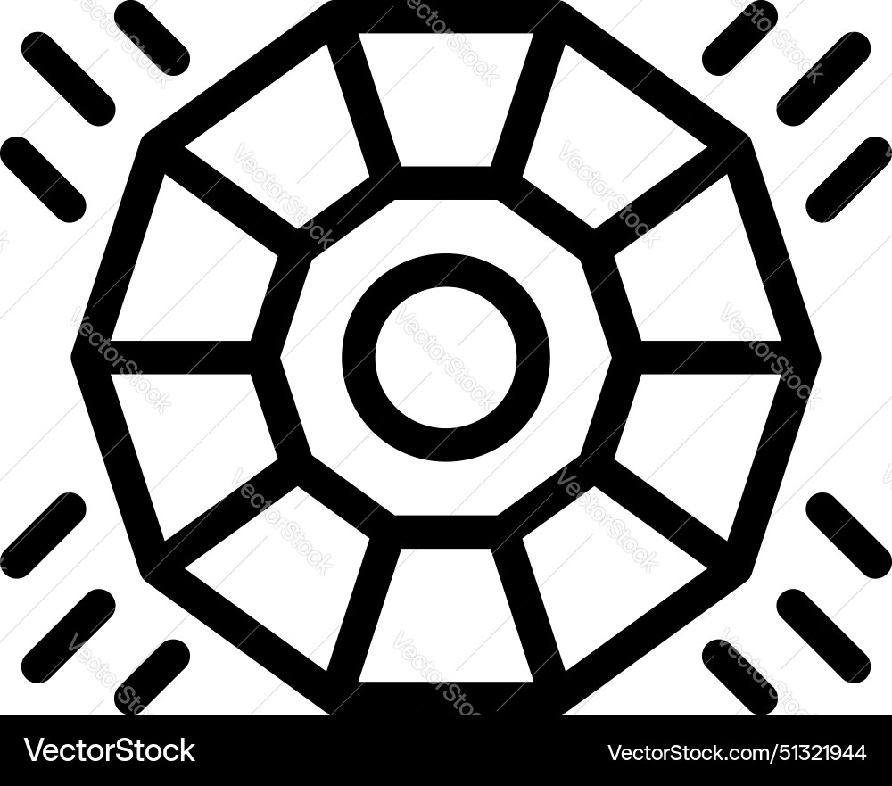 Bright sun icon with geometric rays Royalty Free Vector