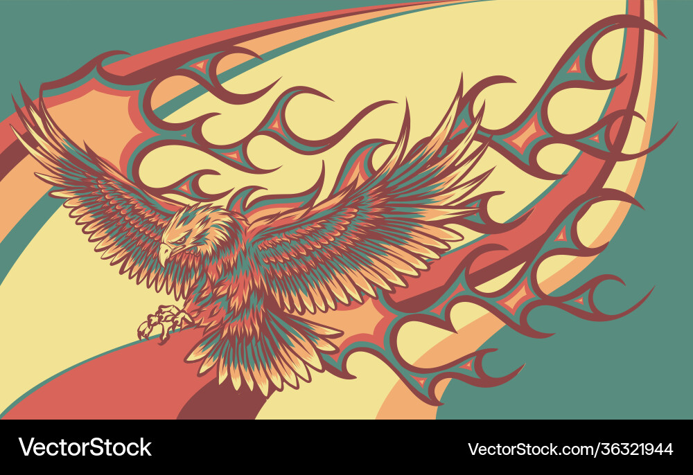 Burning Eagle Flame Symbol Royalty Free Vector Image