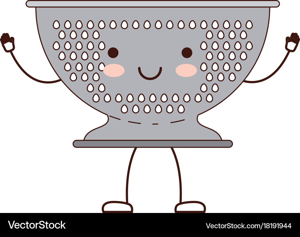 Cartoon Colander Silhouette Royalty Free Vector Image