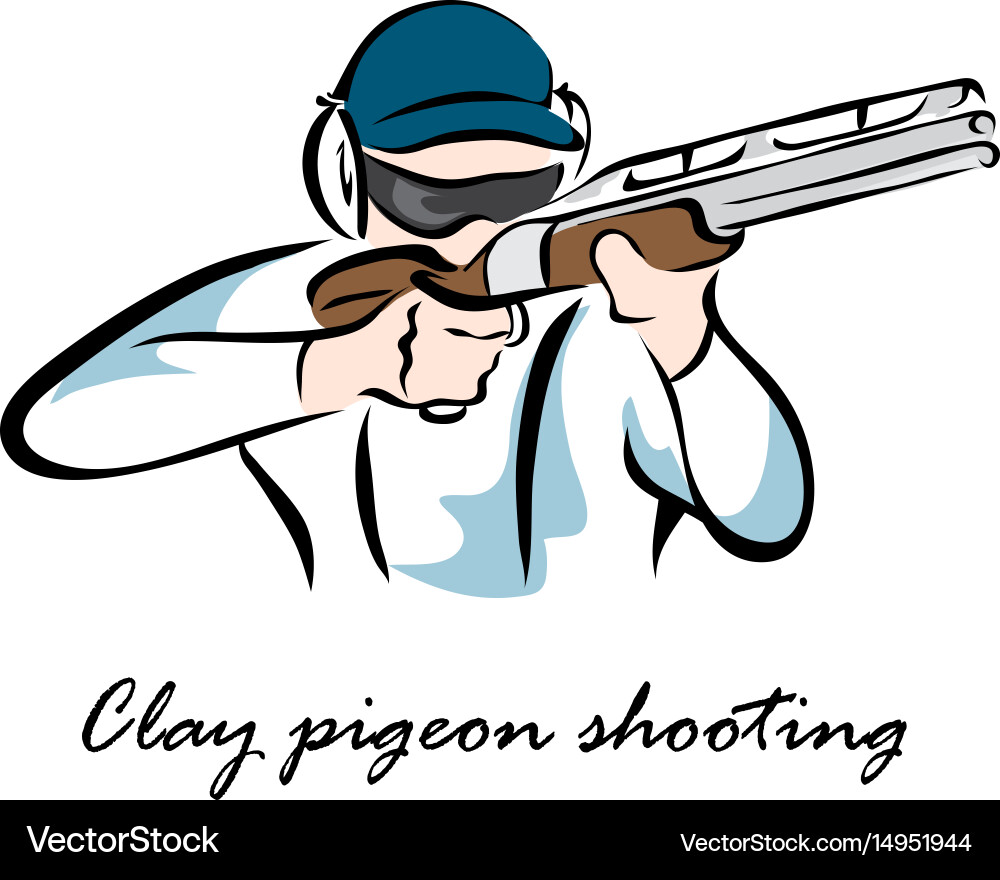 Clay pigeon shooting Royalty Free Vector Image