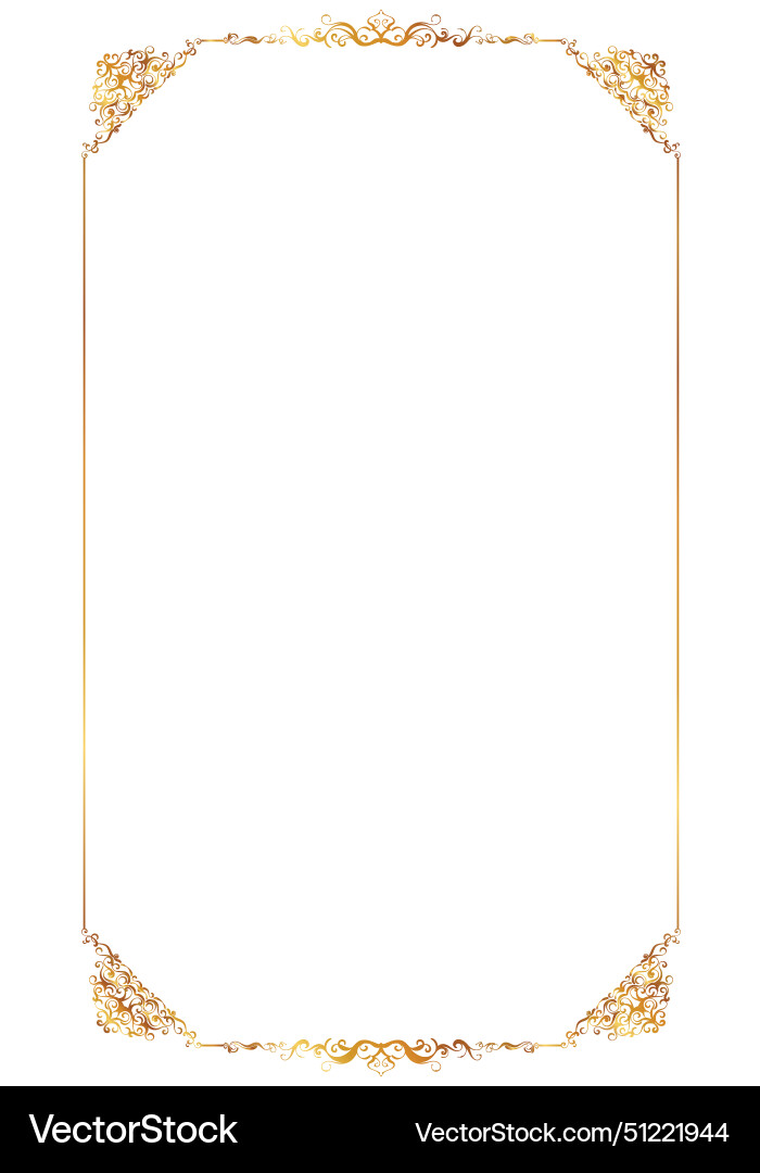 Elegant gold decorative frame border Royalty Free Vector