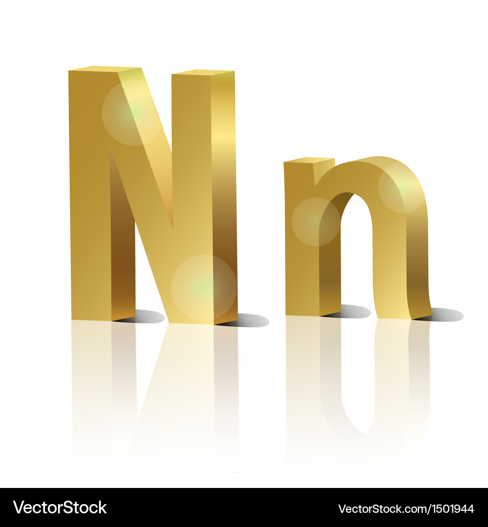 Golden letter n Royalty Free Vector Image - VectorStock