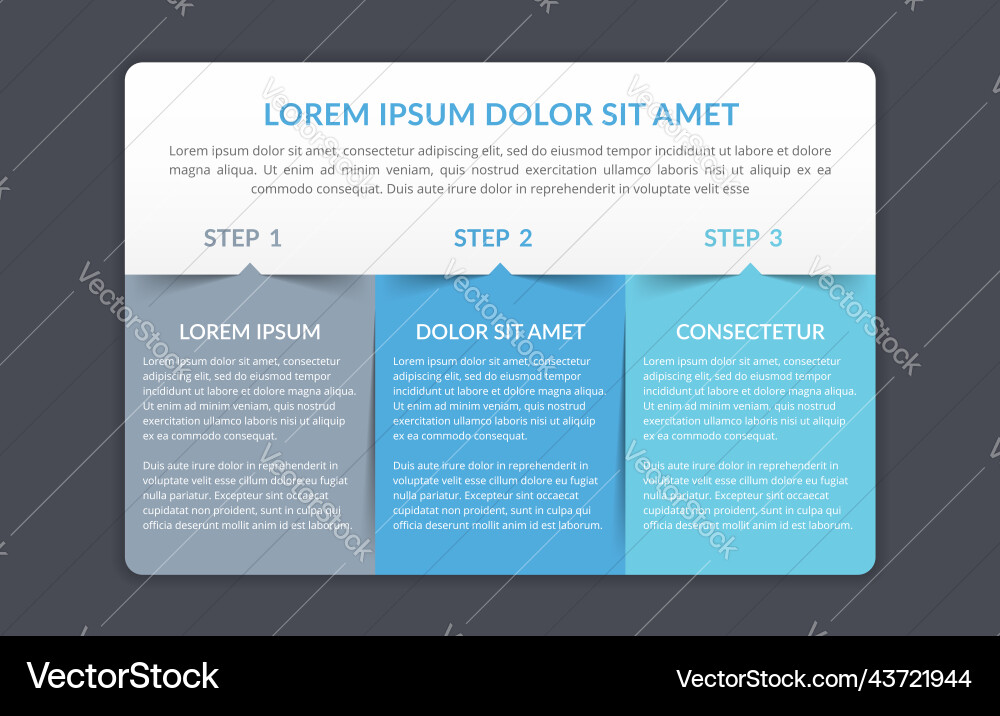 Infographic template with 3 steps Royalty Free Vector Image