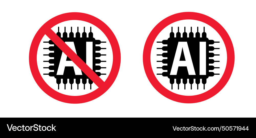 No artificial intelligence ai pictogram do Vector Image