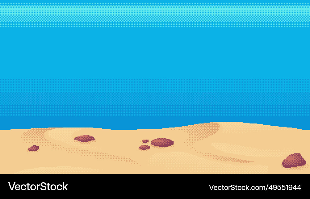 Pixel art underwater seamless background Vector Image