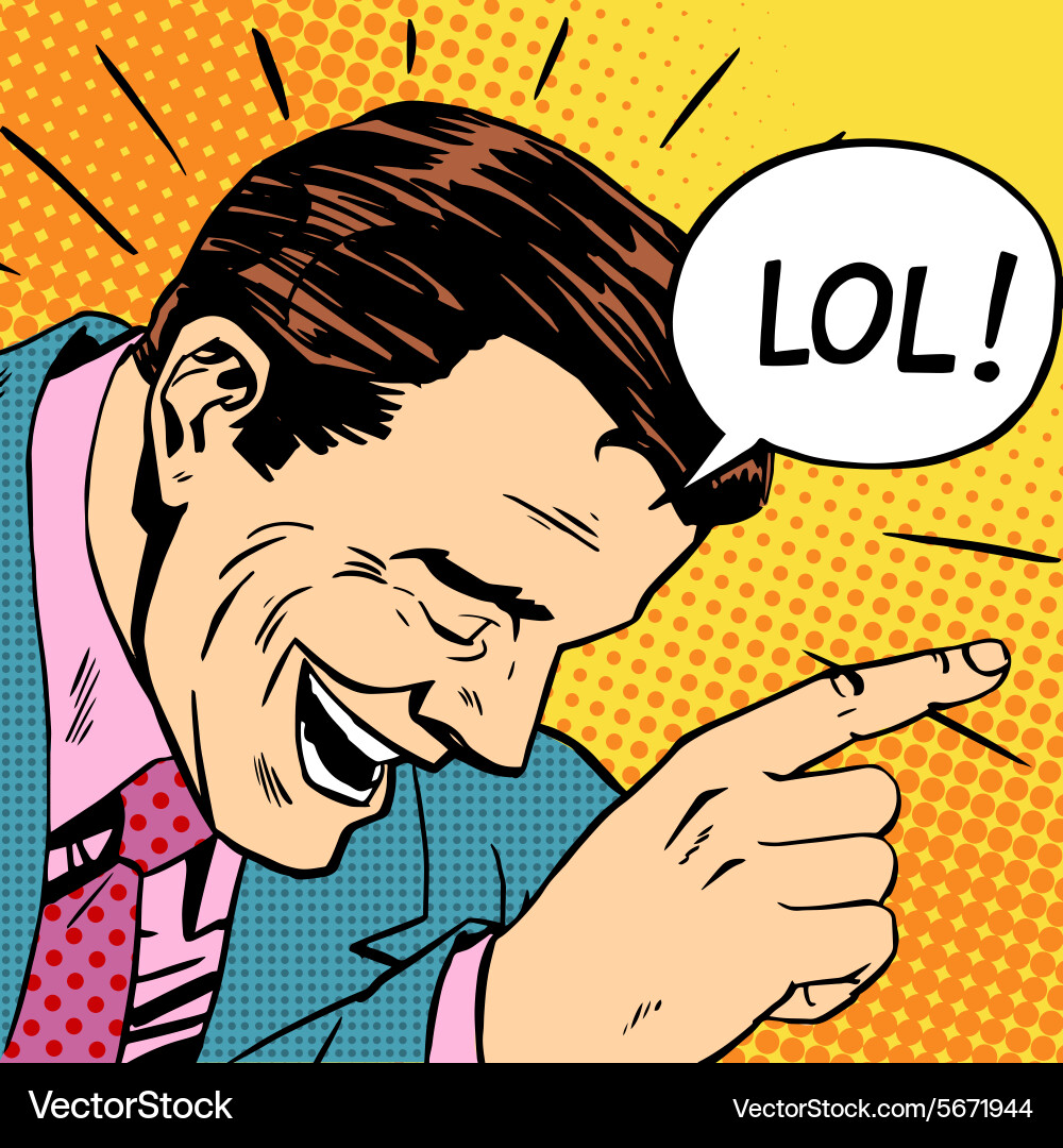 Retro Laugh Man Royalty Free Vector Image - VectorStock