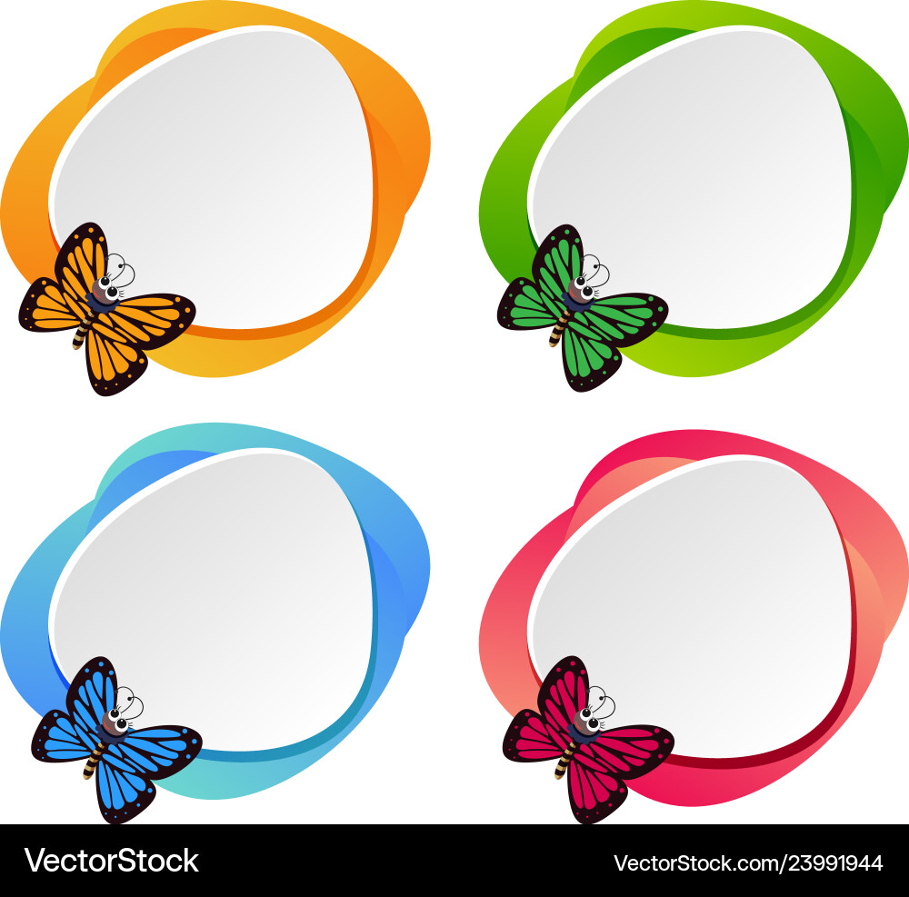 Set of butterfly banner Royalty Free Vector Image
