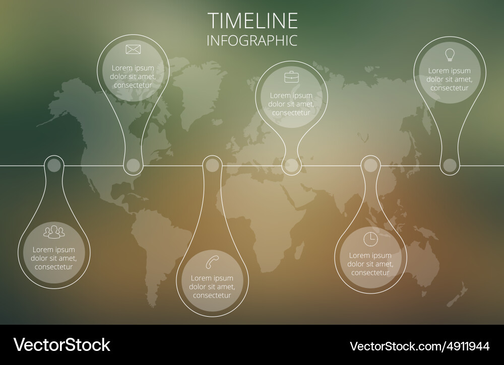 Weltkarte Timeline Lizenzfreies Vektorbild - VectorStock