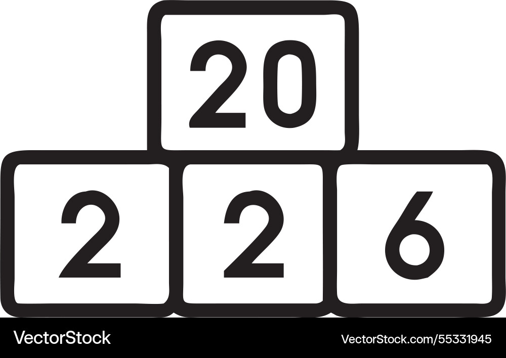 2026 year with the target which prints screens on Vector Image