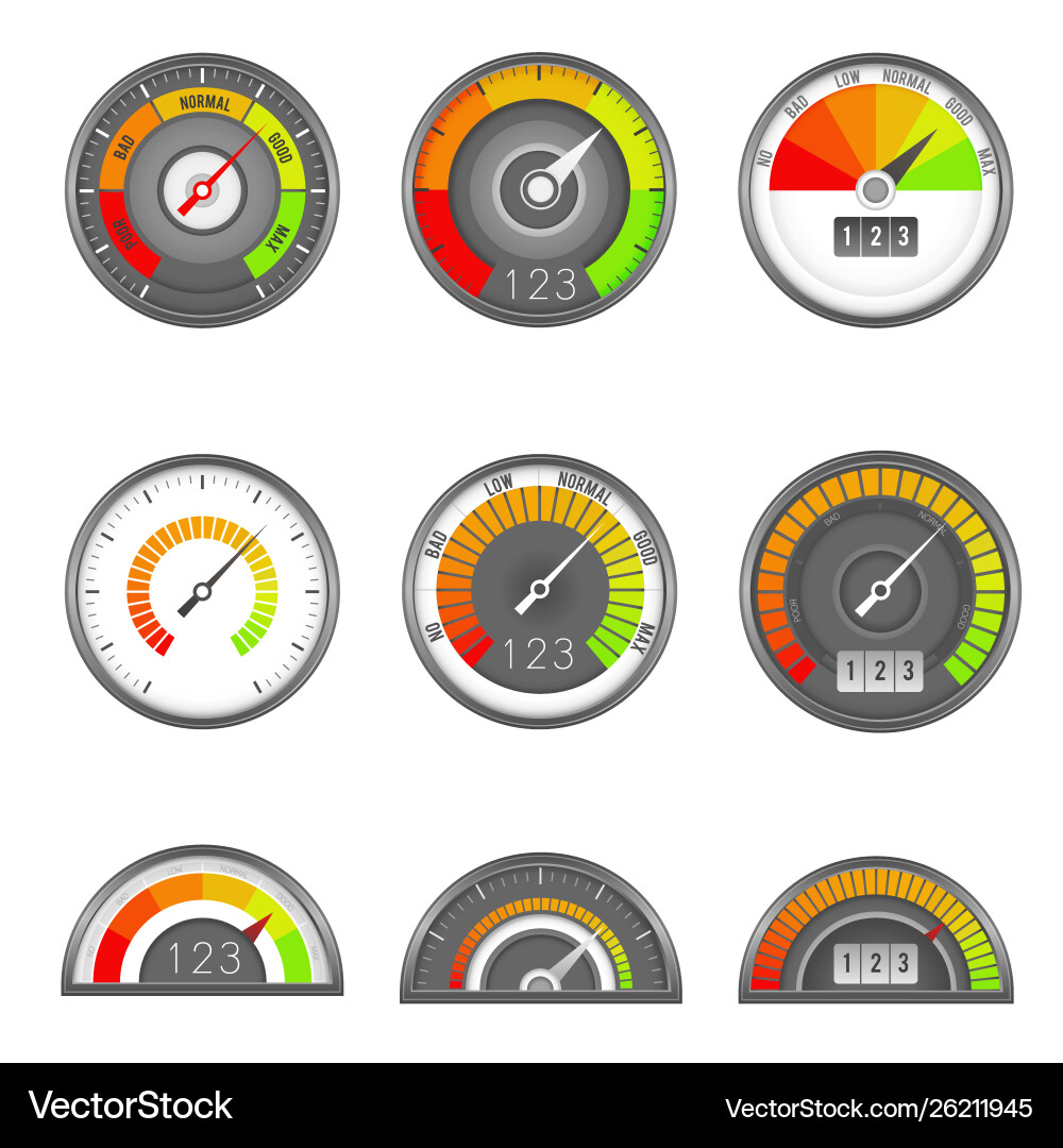 Credit Score Gauge Meter Royalty Free Vector Image