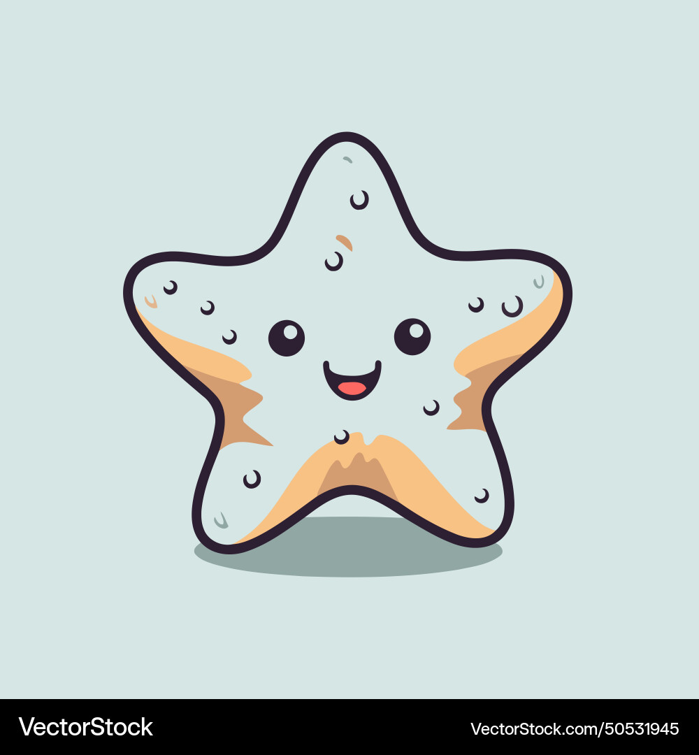 Cute cartoon starfish Royalty Free Vector Image