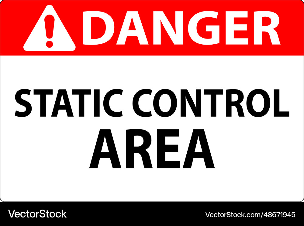 Gefahrzeichen statischer Kontrollbereich Vektorbild