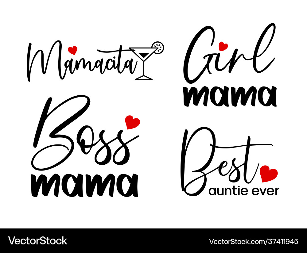 Mothers day decorations mom calligraphy Royalty Free Vector