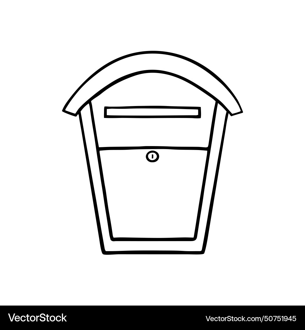Retro letterbox outline doodle symbol hand drawn Vector Image