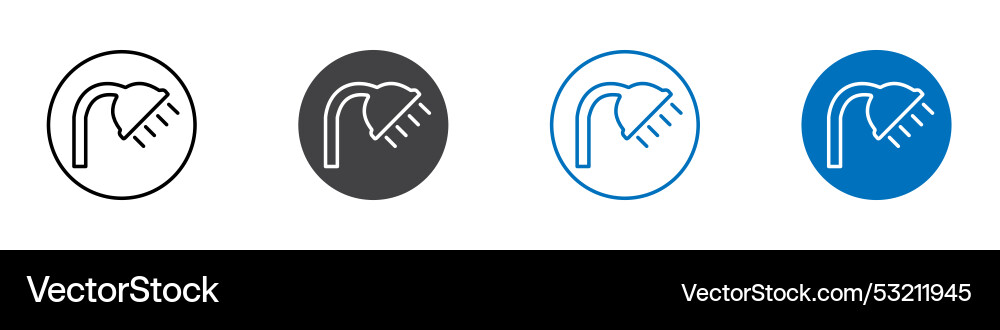 Shower head icon flat editable mark set Royalty Free Vector