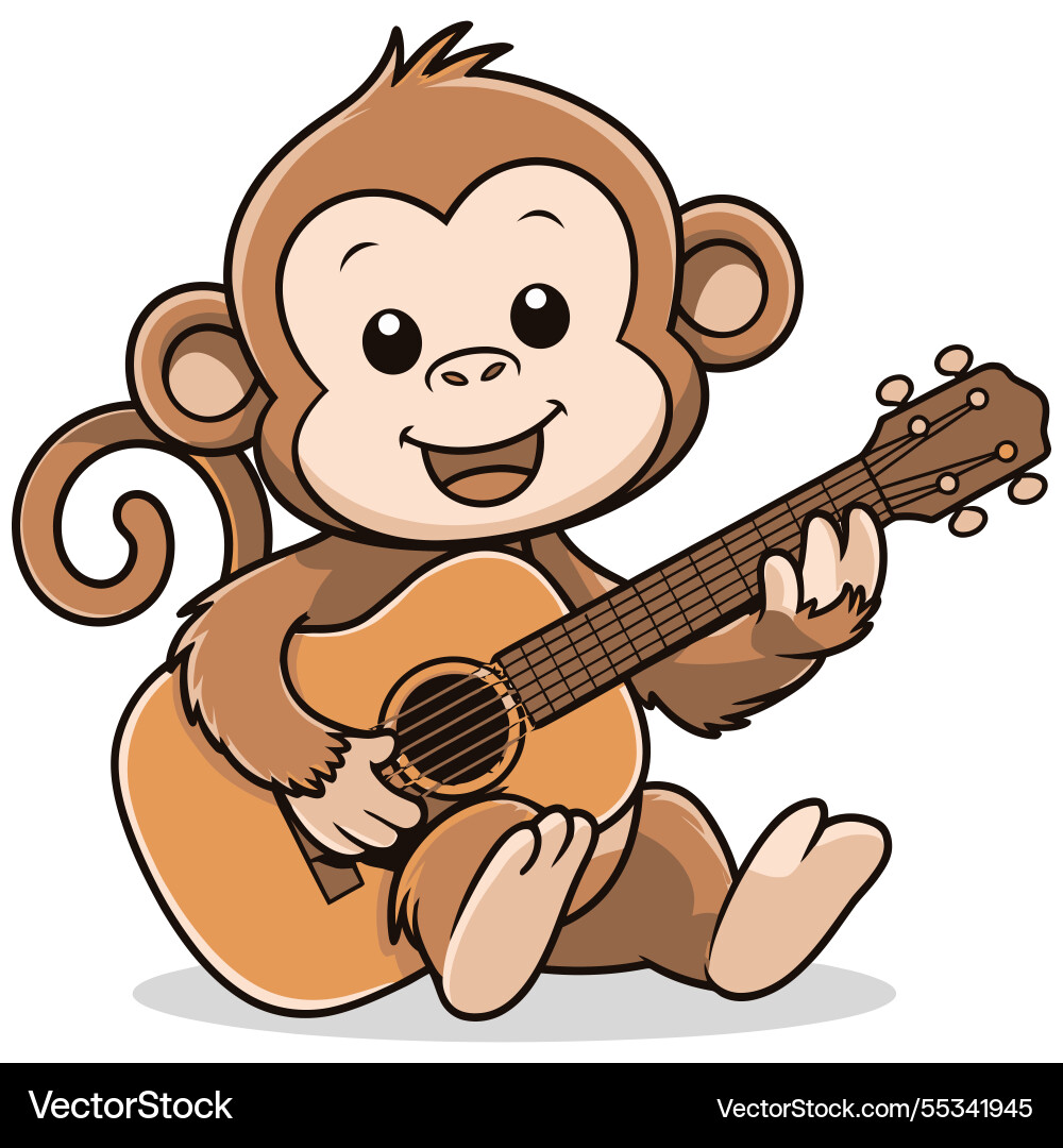 Simple monkey artwork Royalty Free Vector Image