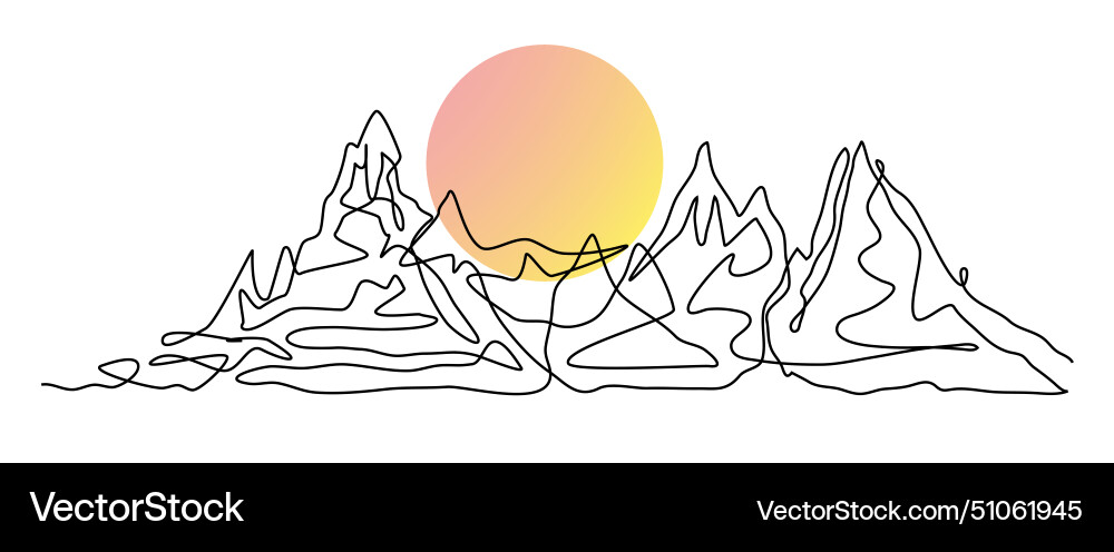 Single continuous line art Royalty Free Vector Image