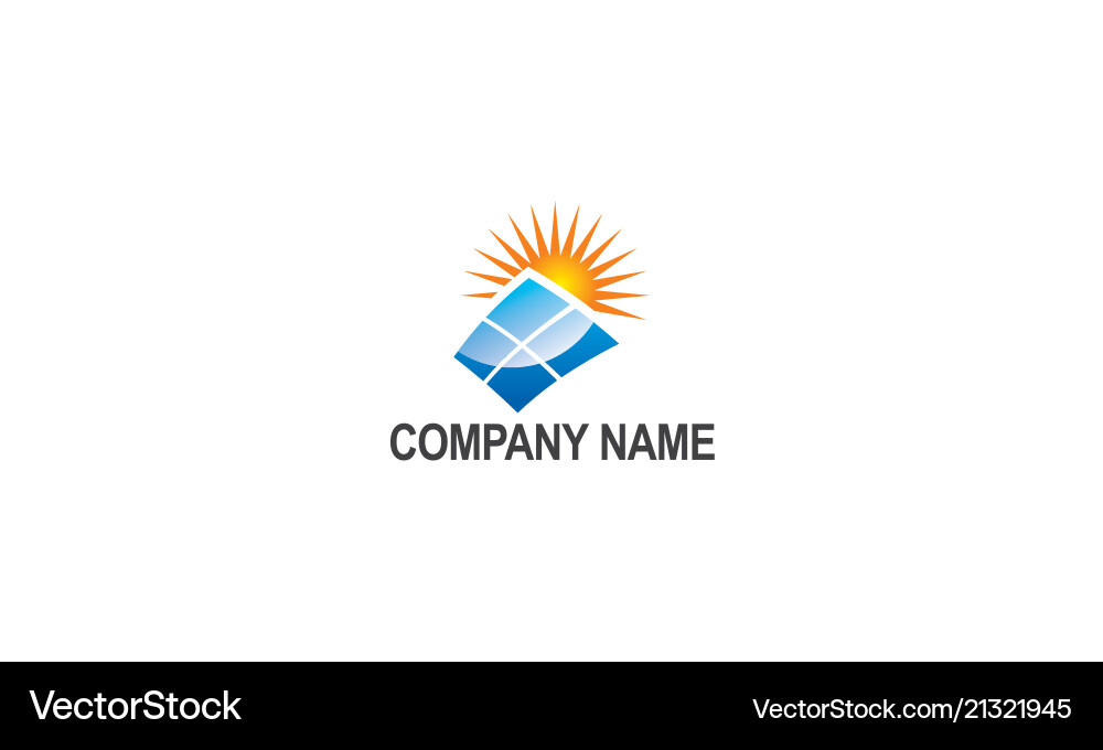 Solar panel company logo Royalty Free Vector Image