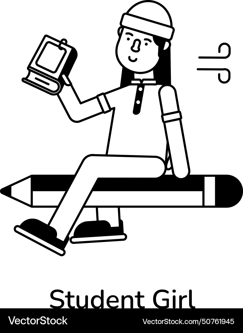 Student girl Royalty Free Vector Image - VectorStock