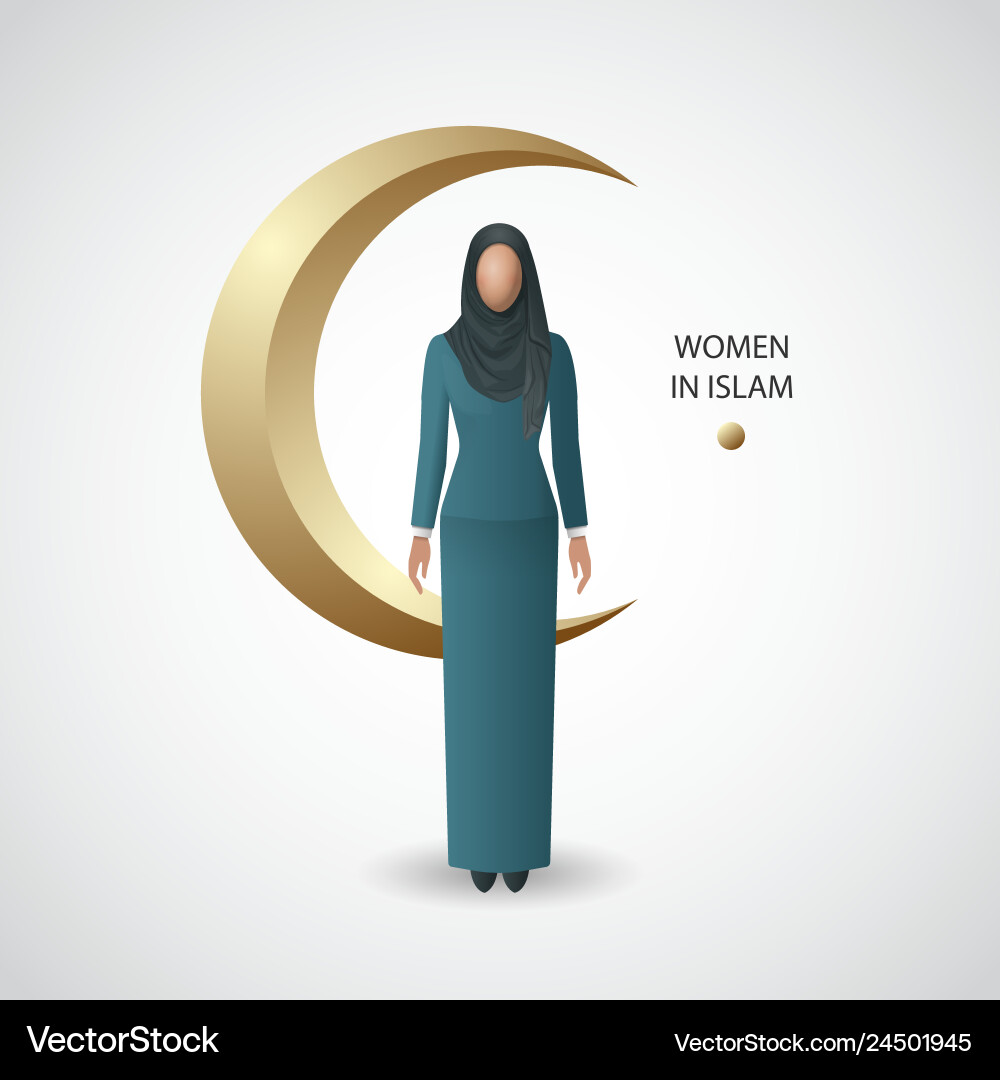 Women in islam poster Royalty Free Vector Image