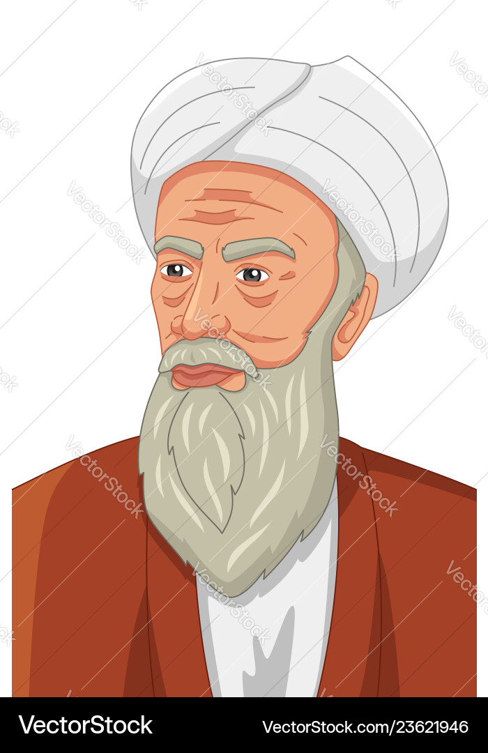 Al-razi muslim philosopher Royalty Free Vector Image