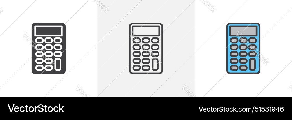 Calculator icon set accounting calculate symbol Vector Image