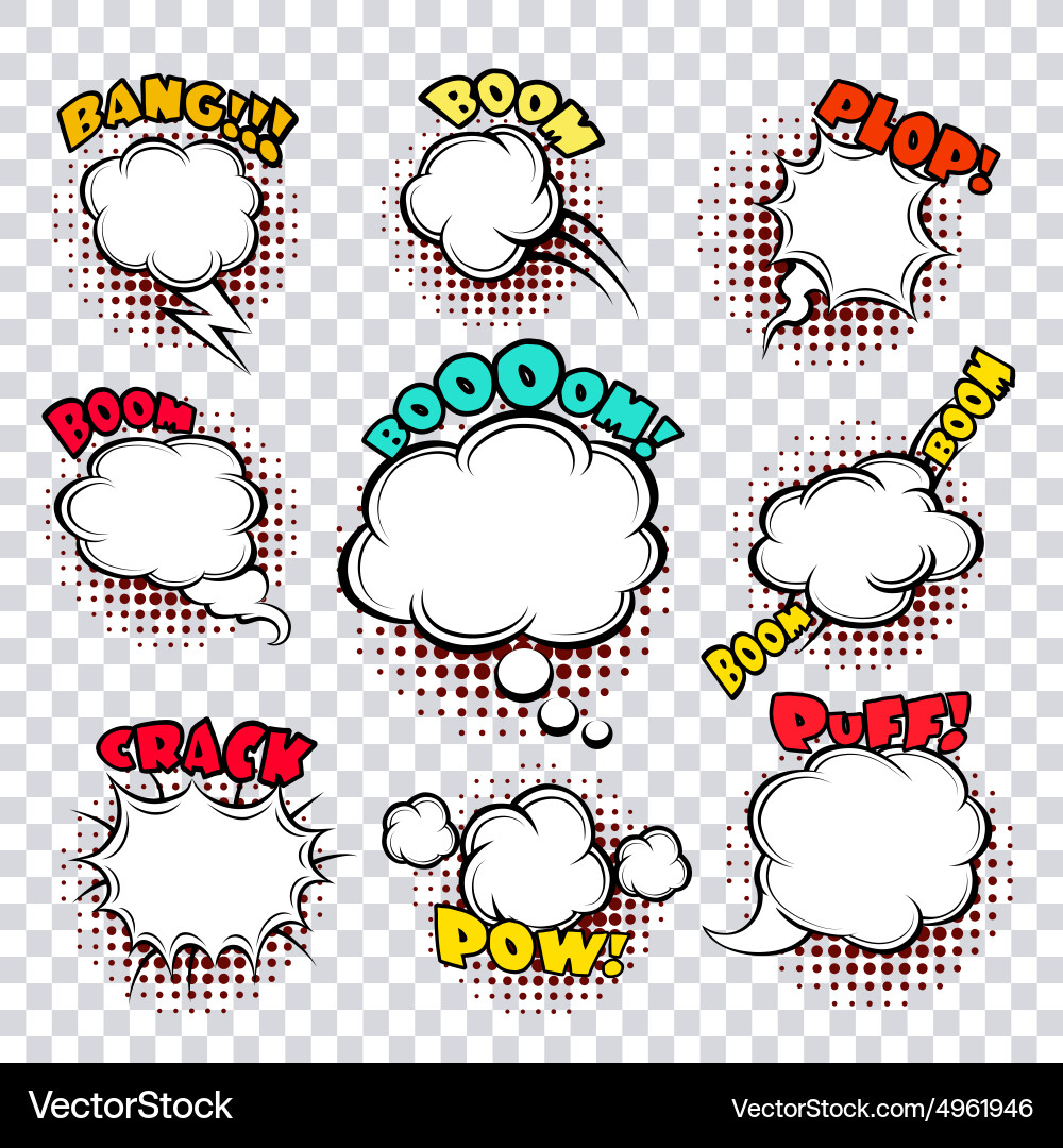 Cartoon Speech Bubbles Royalty Free Vector Image