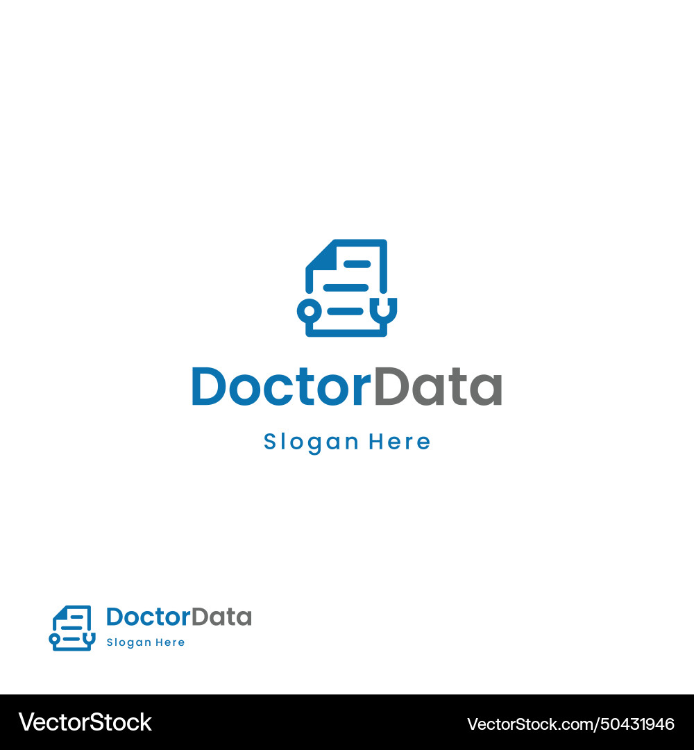 Doctor data logo design stethoscope combine Vector Image