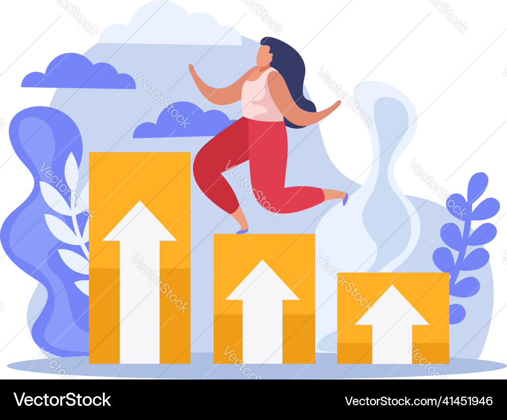 Goal achievement composition Royalty Free Vector Image