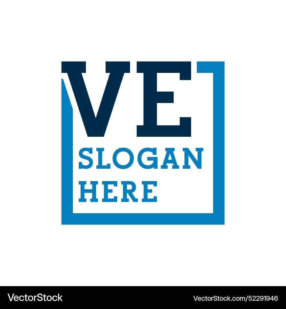 Minimal initials logo letters v and e initial Vector Image