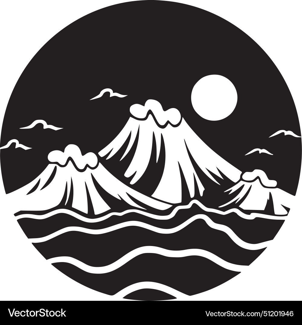 Ocean - minimalist and simple silhouette Vector Image