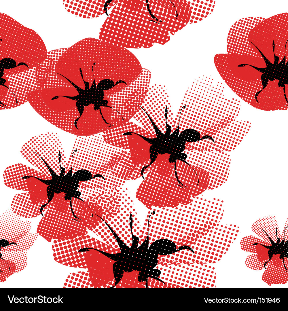Poppy Floral Seamless Pattern Royalty Free Vector Image