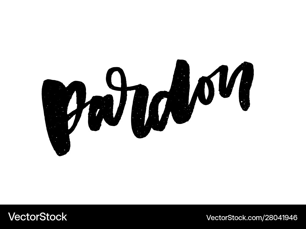 Slogan pardon sticker for social media content Vector Image