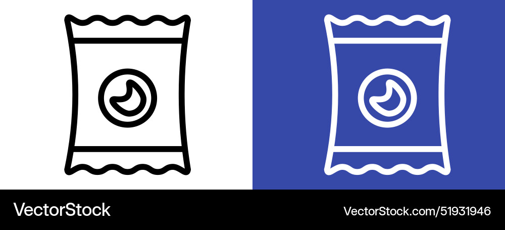 Snack food icon for potato chips fast Royalty Free Vector