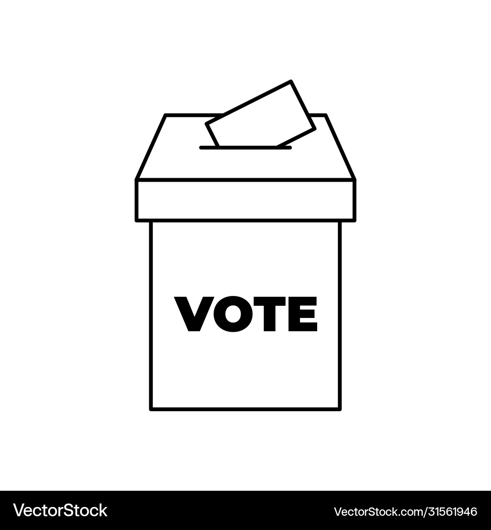 Vote box or ballot icon isolated on white Vector Image