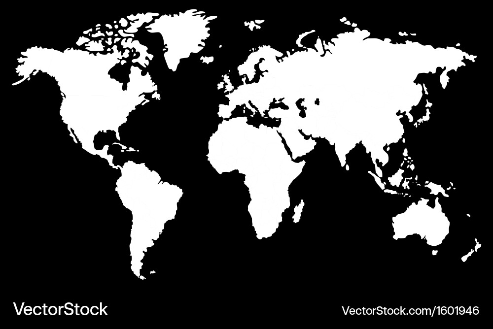 White world map Royalty Free Vector Image - VectorStock