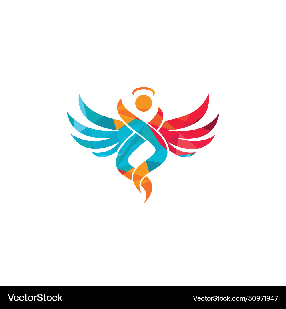 Abstract angel logo design Royalty Free Vector Image