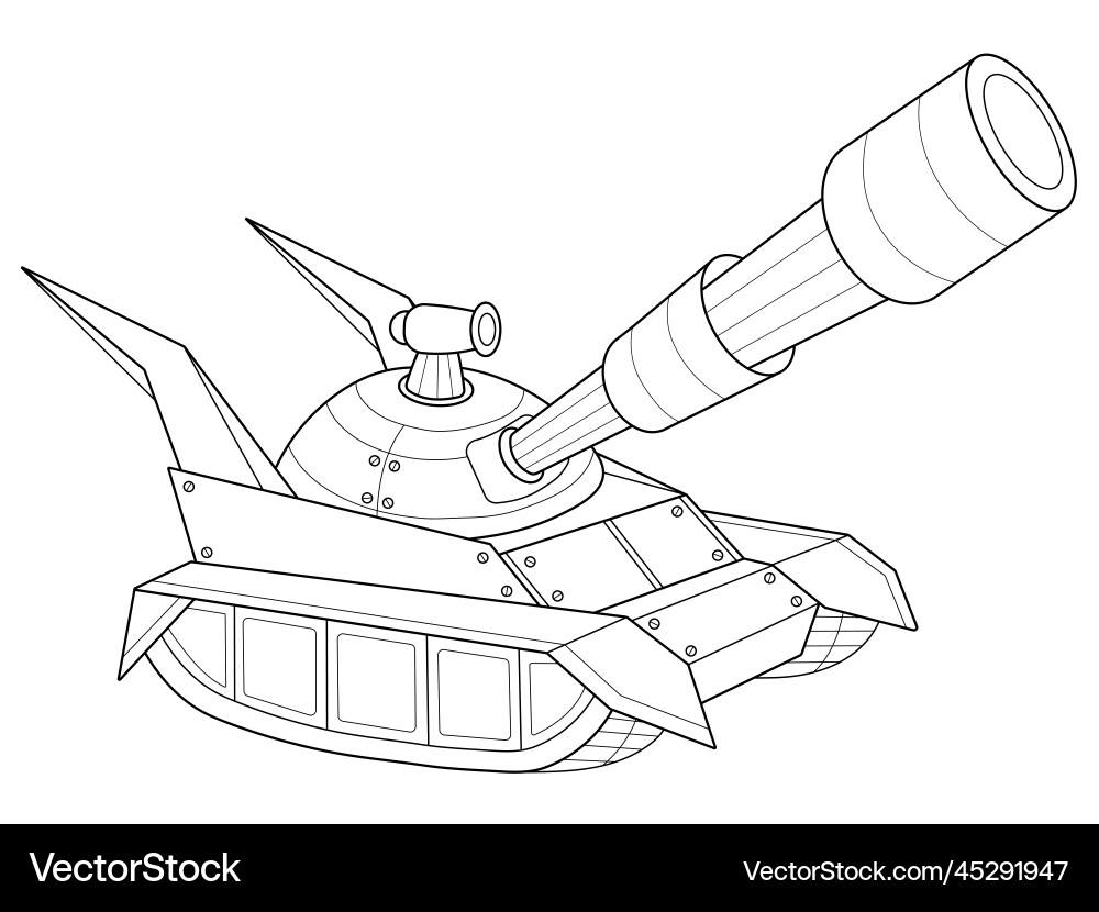 Big bore tank line isolated Royalty Free Vector Image