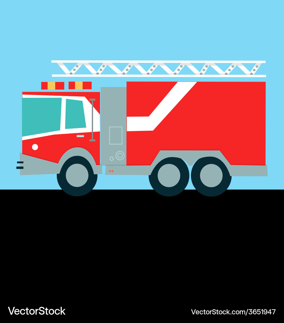 Colorful Fire Truck Royalty Free Vector Image - VectorStock