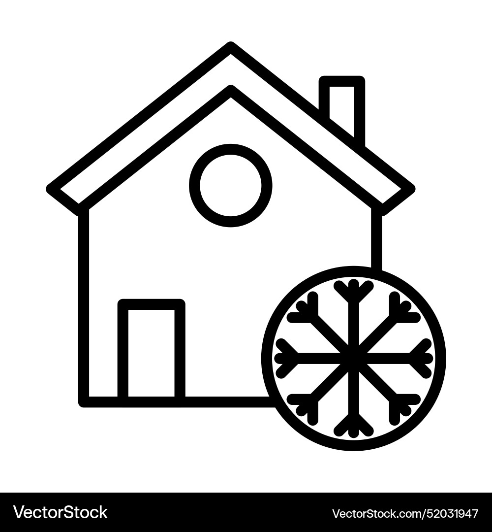 Cool home icon linear logo mark in black and white
