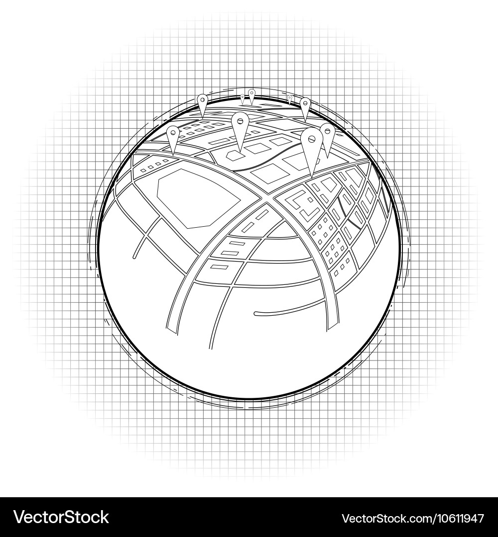 Earth with graphic mapping Royalty Free Vector Image