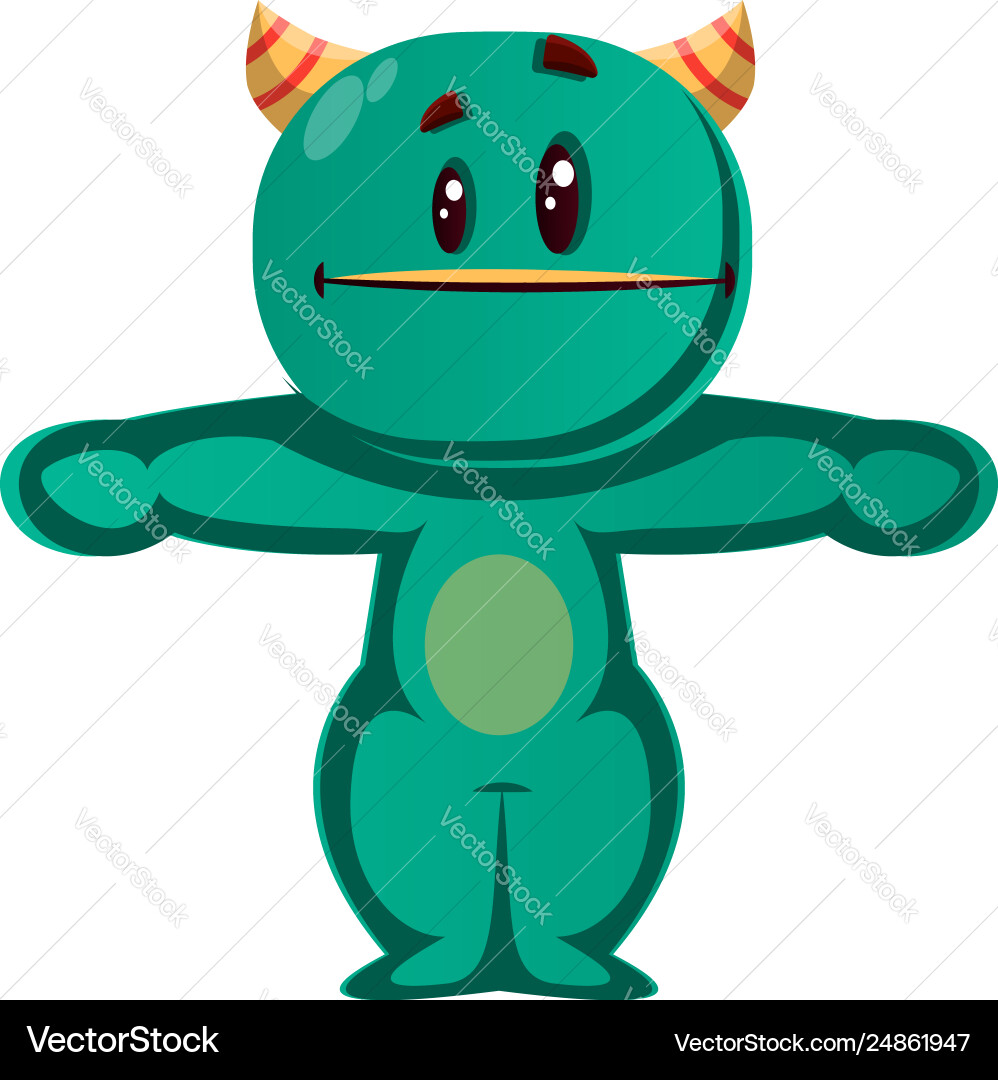 Green monster working out Royalty Free Vector Image