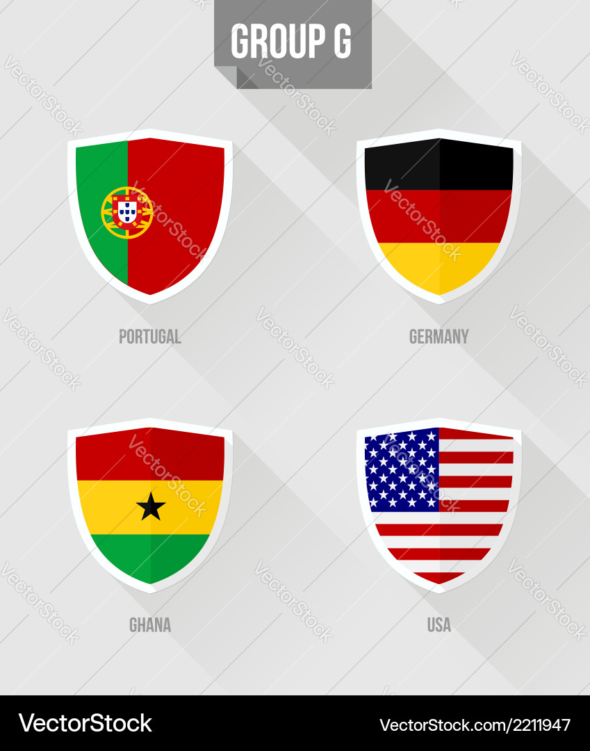 Group G Flags - World Cup 2014 Royalty Free Vector Image